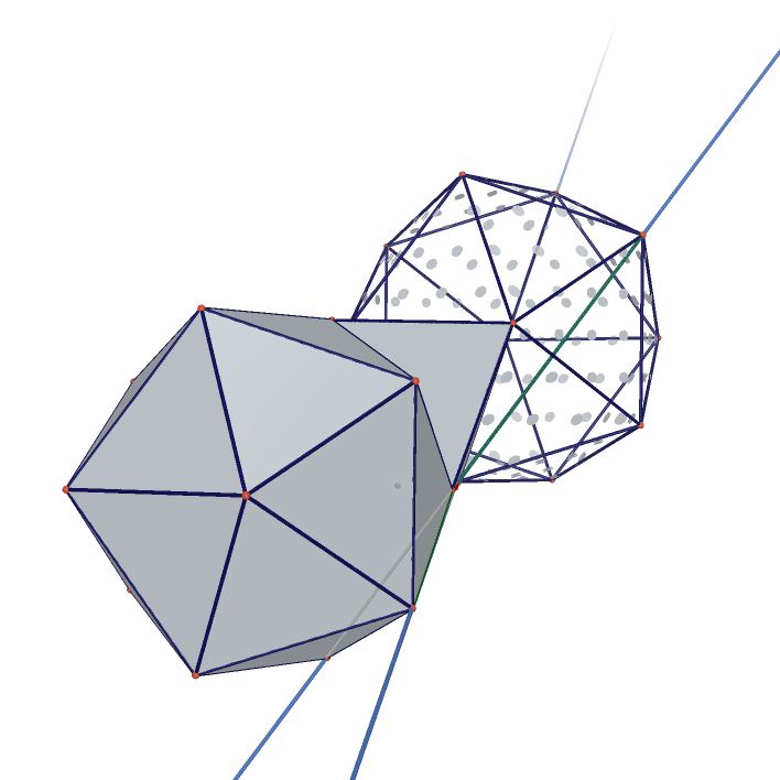 Regular icosahedron inside Regular Octahedron inside Regular Tetrahedron inside Cube inside ...